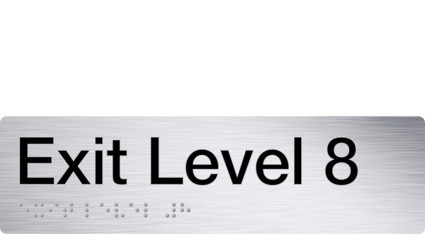 Braille Exit Sign - Level 8 (stainless steel) – Tim The Sign Man