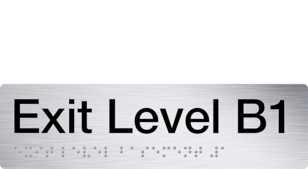 Braille Exit Sign - Basement 1 (stainless steel) – Tim The Sign Man