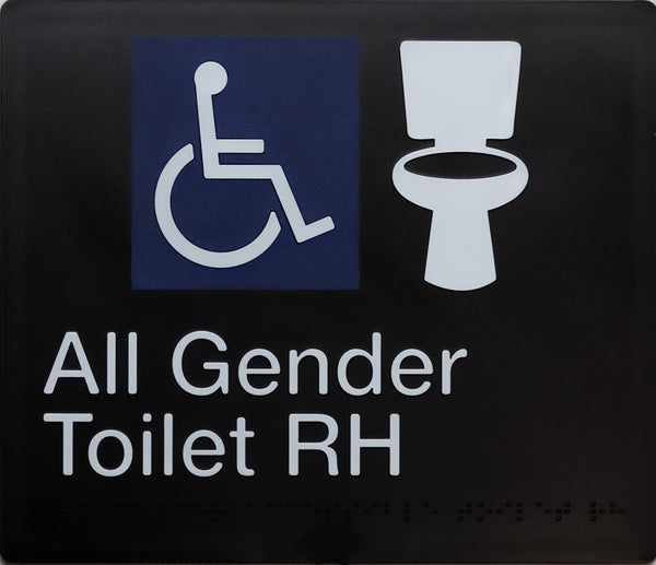 All Gender Accessible Toilet RH Sign (Black) – Tim The Sign Man