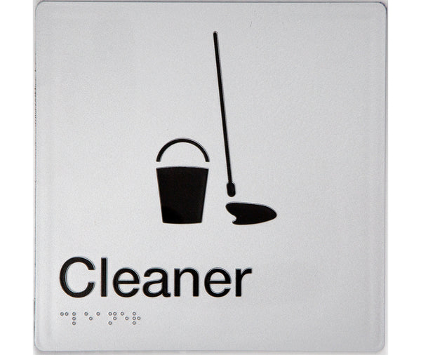 Cleaner Sign (Silver) with Braille | Free Express Shipping – Tim The ...