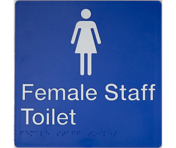 Female Staff Toilet Sign (Blue) | Code Compliant – Tim The Sign Man