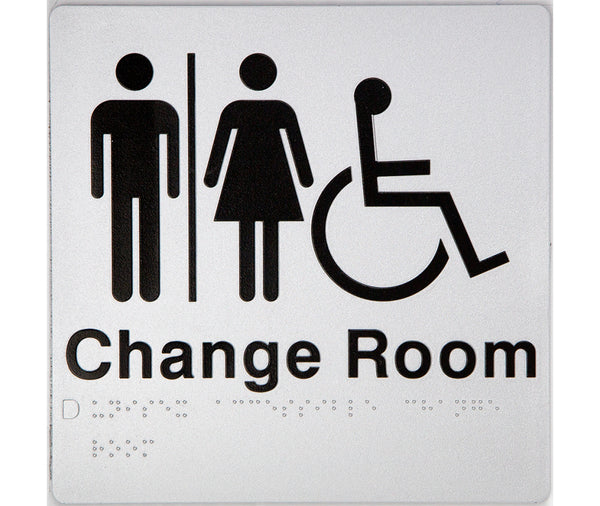 Unisex Accessible Change Room Sign (Silver) – Tim The Sign Man