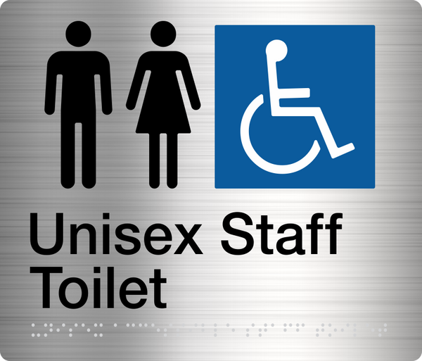 Unisex Accessible Staff Toilet Sign (Stainless Steel) – Tim The Sign Man