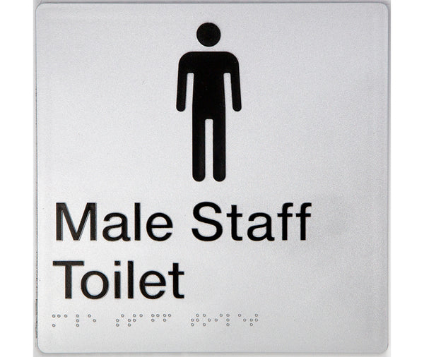 Male Staff Toilet Sign (Silver) | Building Code Compliant – Tim The ...
